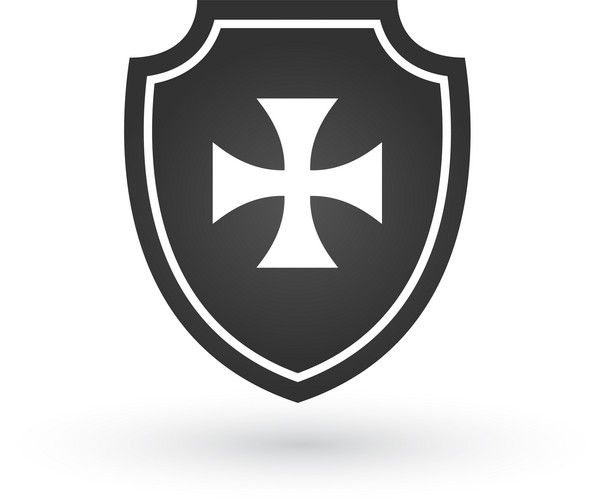 Shield Of Templar Knights. Cross Of The Templars. Isolated On White ...