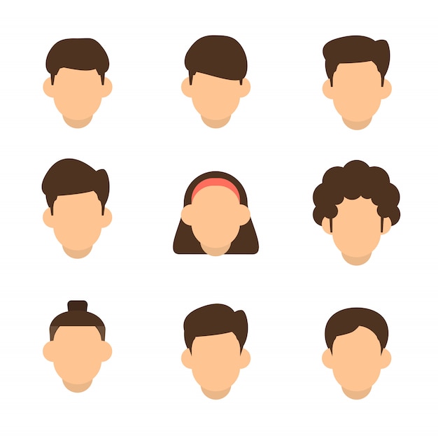 Diverse Collection of Minimalist Human Face Avatars | Jiffy Designs