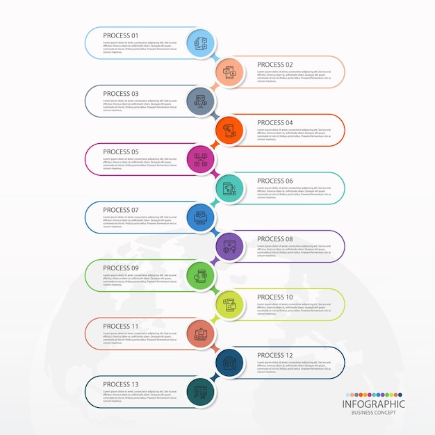 Vibrant Infographic with Circular Process Stages and Icons | Jiffy Designs