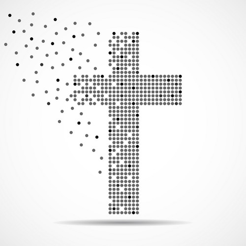 Abstract Cross Of Dots. Christian Symbol. Vector | Jiffy Designs