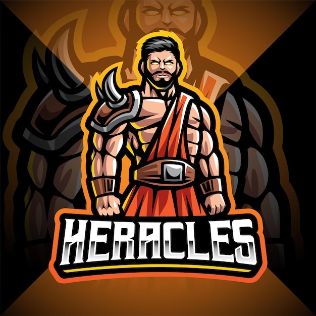 Powerful Heracles Mascot Emblem with Fierce Warrior Illustration | Jiffy Designs