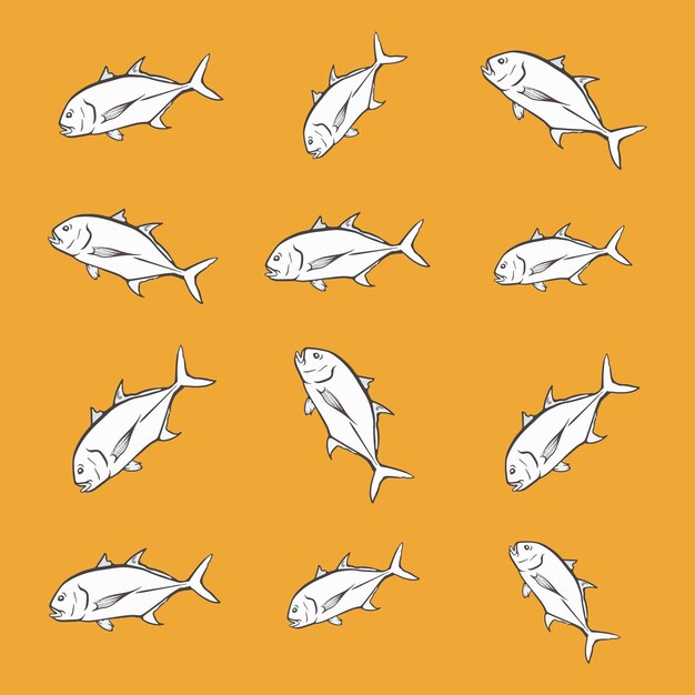 Diverse Collection of Stylized Fish Illustrations | Jiffy Designs