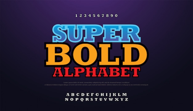 Vibrant Super Bold Alphabet Design with Numbers | Jiffy Designs