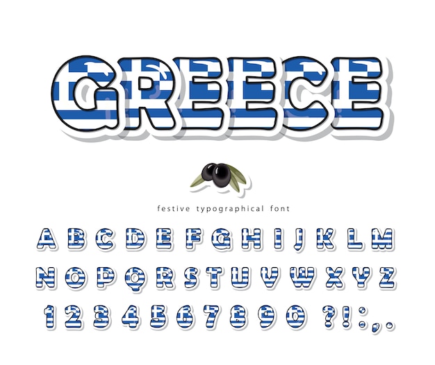 Festive Greek-Inspired Typographic Art with Iconic Symbols | Jiffy Designs