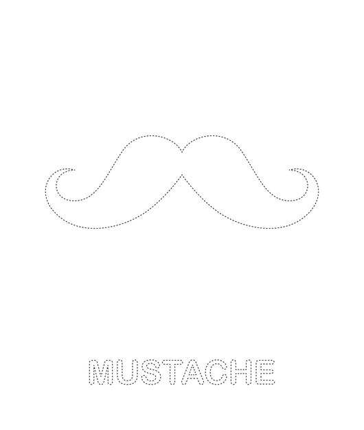 Elegant Curled Mustache Design in Minimalist Style | Jiffy Designs
