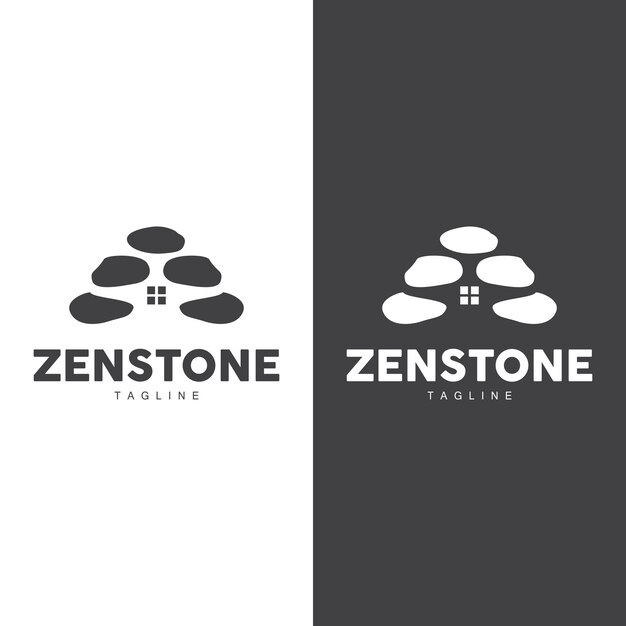 Minimalist Zen Stone Logo Design with Stylized Pebbles | Jiffy Designs