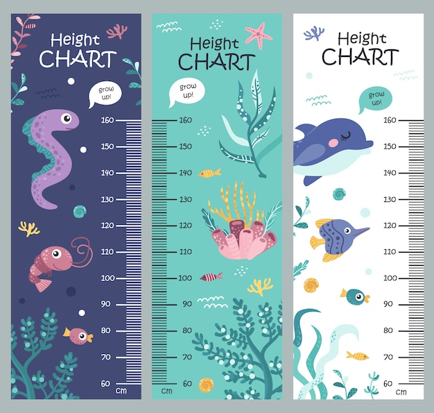 Colorful Underwater Height Charts with Whimsical Sea Creatures | Jiffy ...