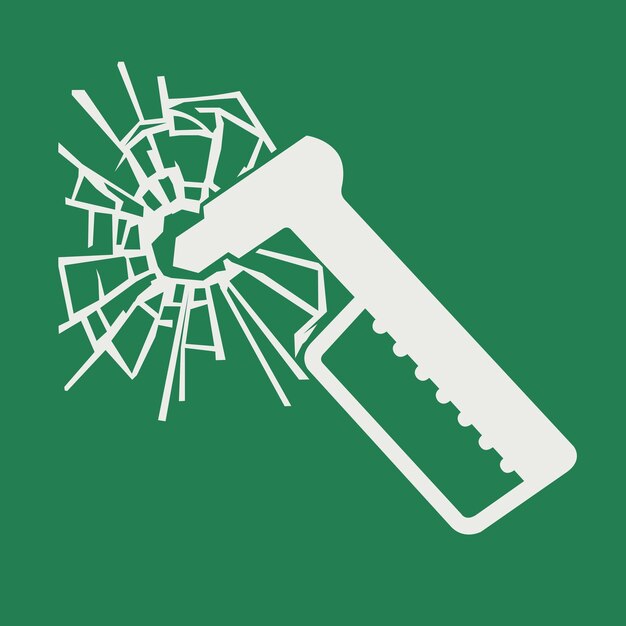Shattered Glass and Broken Lock Silhouette on Green | Jiffy Designs