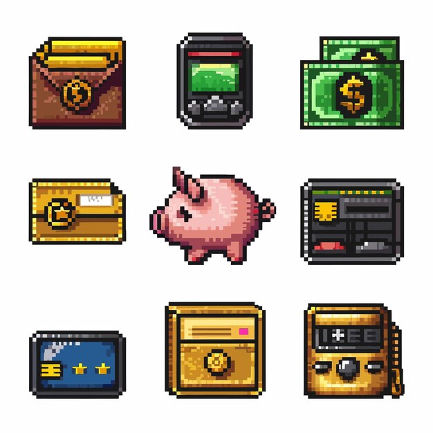 Diverse Retro Gaming Pixel Art Icons Collection | Jiffy Designs