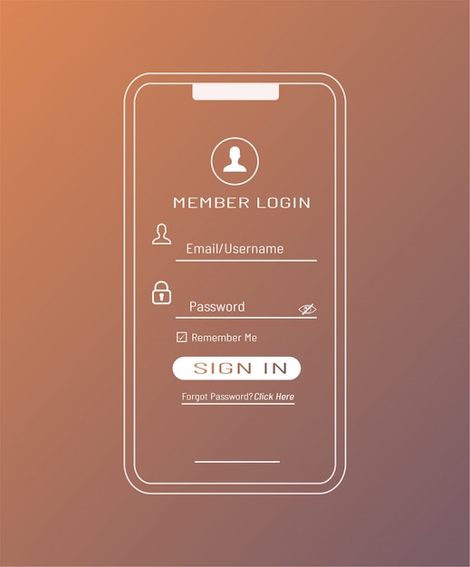 Minimalist Login Screen for Mobile App on Warm Terracotta | Jiffy Designs
