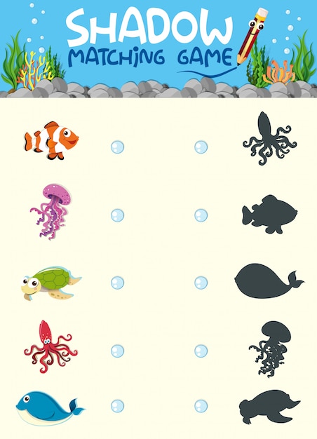 Vibrant Sea Creatures Matching Game with Colorful Illustrations | Jiffy ...