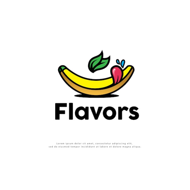 Vibrant Fruit and Leaf Logo with 'Flavors' Text | Jiffy Designs