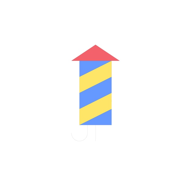 Vibrant Striped Rocket Soaring Upward with Determination | Jiffy Designs