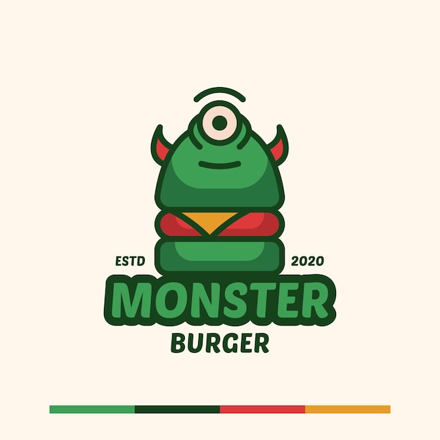 Whimsical Monster Burger Logo with Playful Mascot | Jiffy Designs