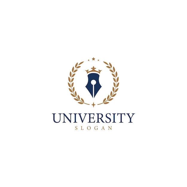 Prestigious University Emblem with Laurel Wreath and Quill | Jiffy Designs
