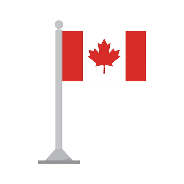 Iconic Canadian Flag Waving Proudly on Flagpole | Jiffy Designs