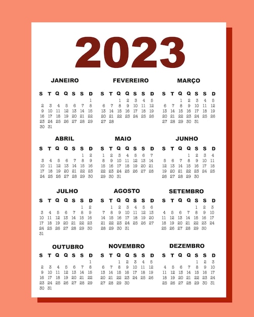Vibrant 2023 Calendar with Bold Typography and Minimal Design | Jiffy ...