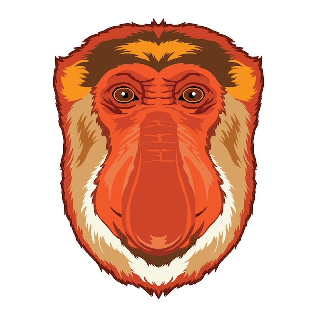 Vibrant Primate Portrait: Captivating Monkey Face Illustration | Jiffy ...