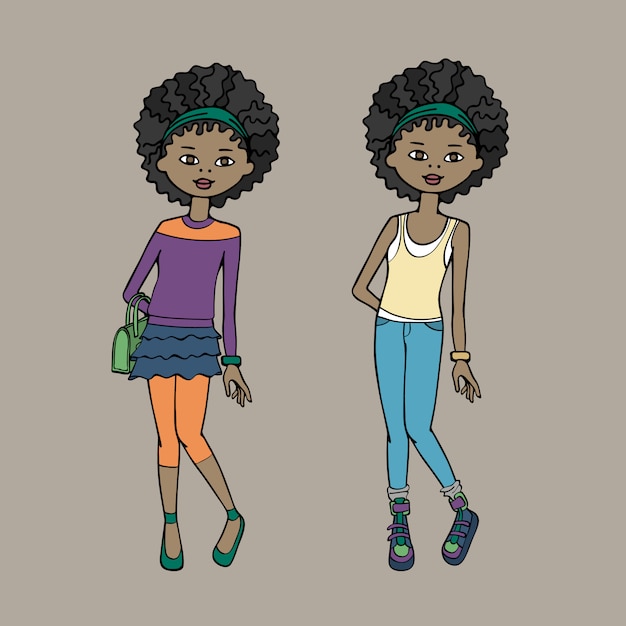 Stylish and Vibrant Afro Girl Illustrations for Versatile Uses | Jiffy ...