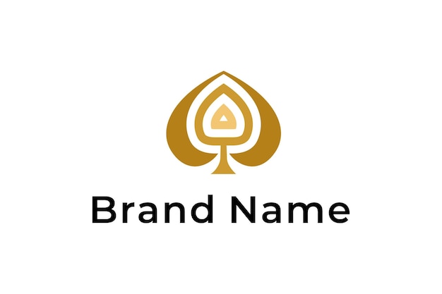Elegant Golden Spade-Shaped Brand Logo Design | Jiffy Designs