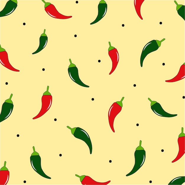 Vibrant Chili Pepper Pattern on Sunny Background | Jiffy Designs
