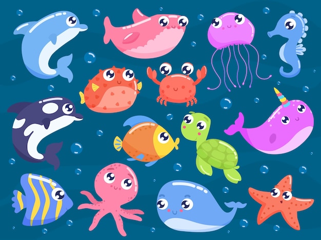 Vibrant Underwater World of Whimsical Sea Creatures | Jiffy Designs
