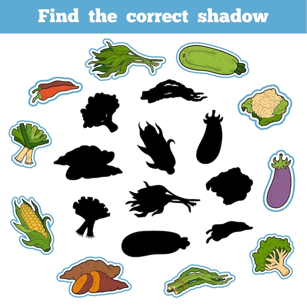 Diverse Vegetable Silhouettes: A Playful Shadow Matching Game | Jiffy ...