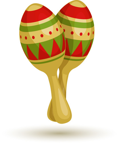 Pair Colorful Maracas Isolated On White Background. Musical Instrument ...