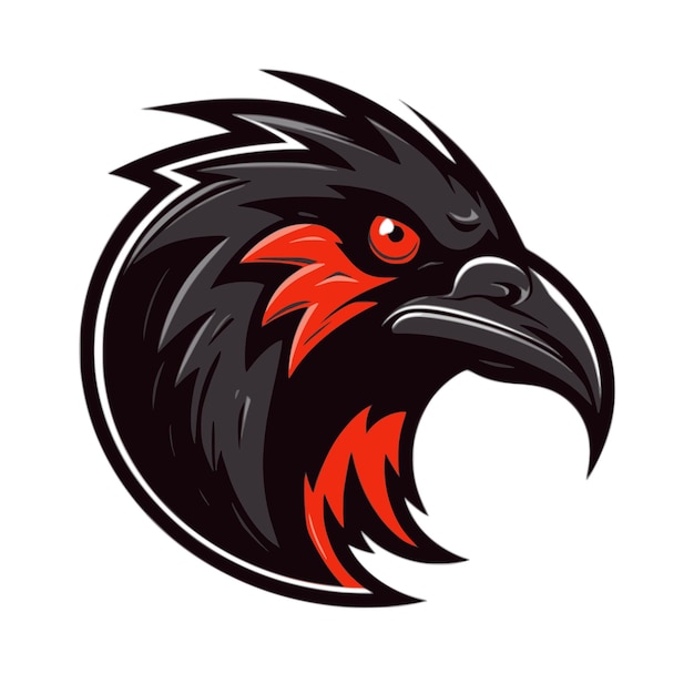 Fierce Raven Mascot with Piercing Red Eyes | Jiffy Designs