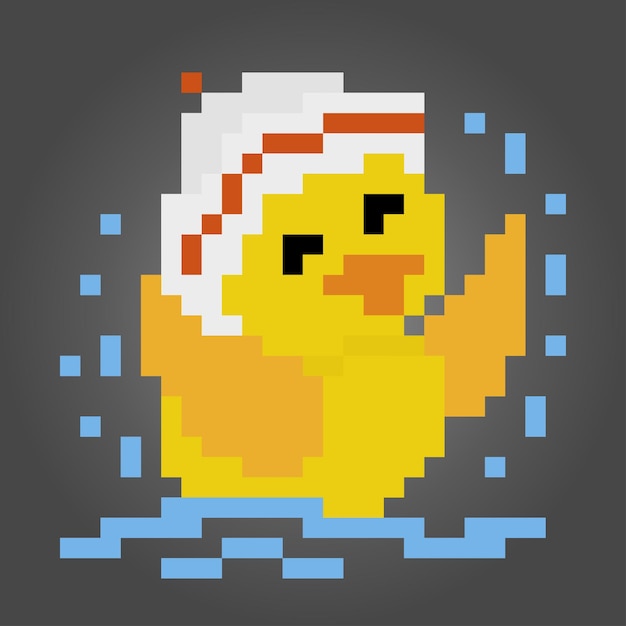 Charming Pixel Art Duckling in Vibrant Hues | Jiffy Designs