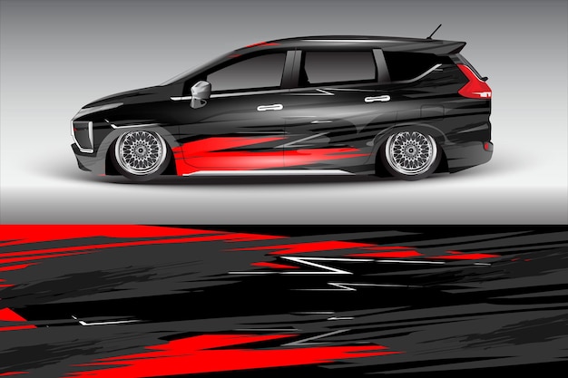 Sleek and Striking Black MPV with Bold Red Accents | Jiffy Designs