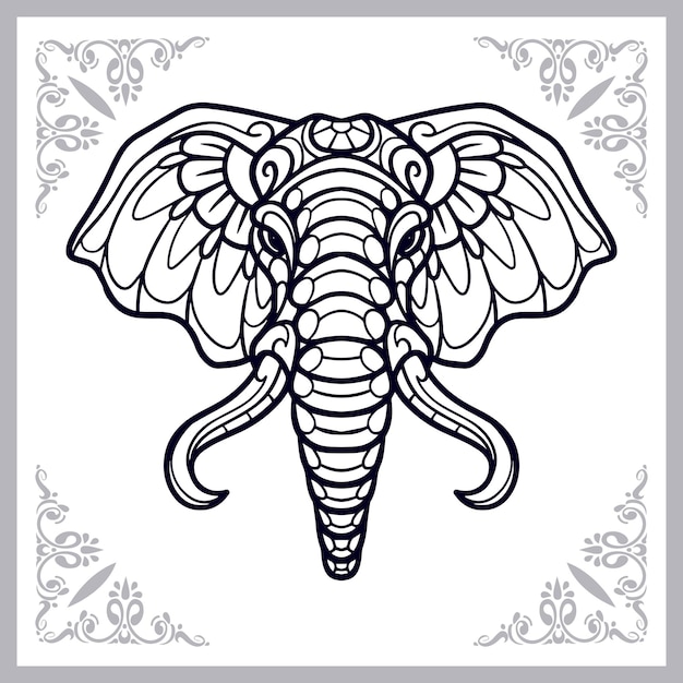 Elegant Elephant Emblem: A Captivating Monochrome Design | Jiffy Designs