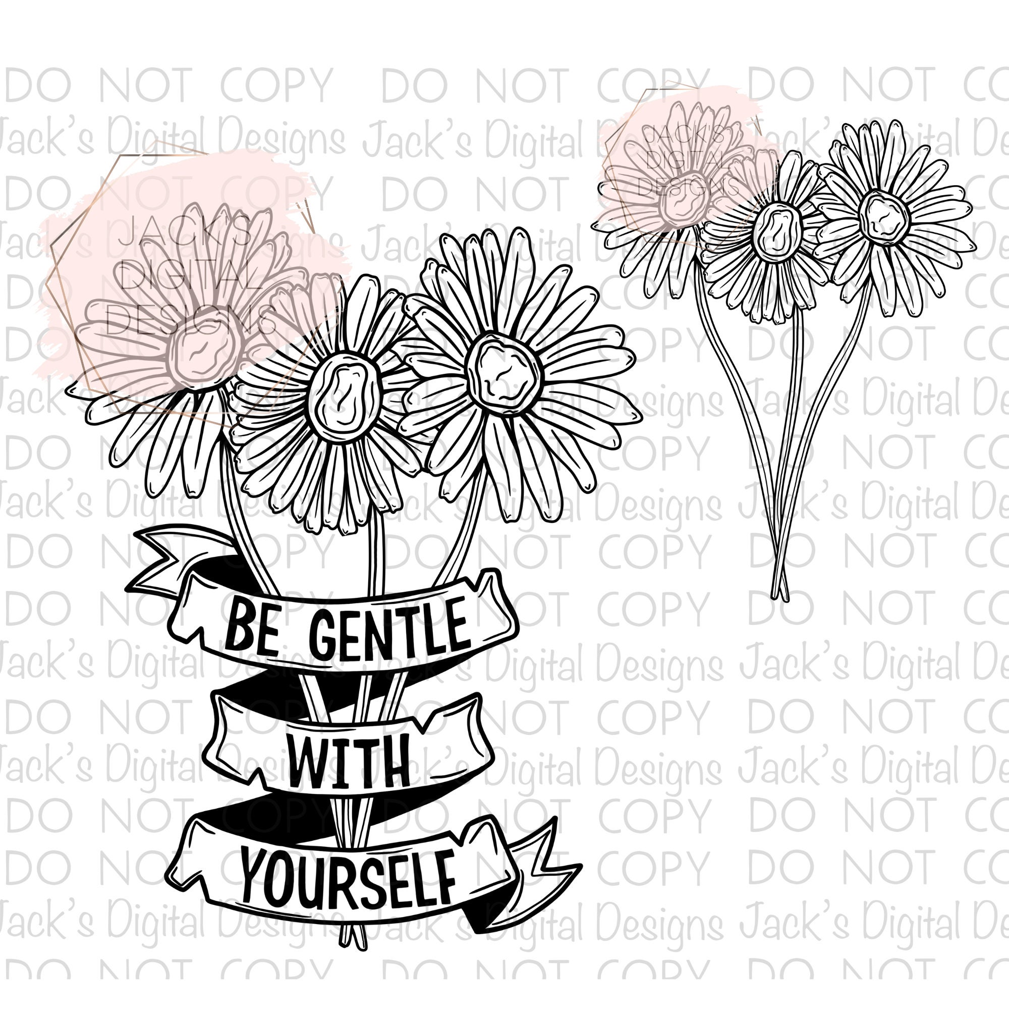 Be Gentle With Yourself Png, Flower Png, Daisy Png, Motivational Png ...