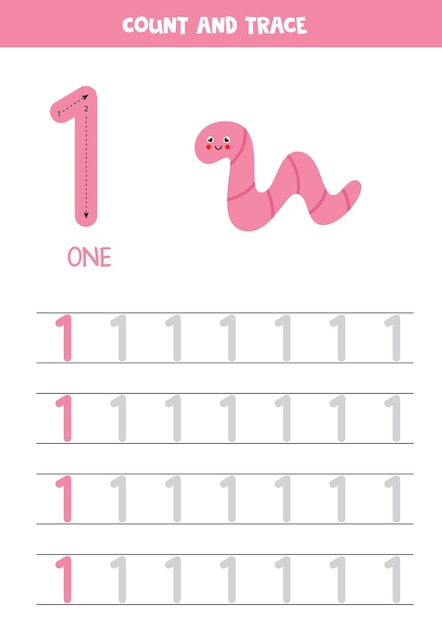 Vibrant Counting and Tracing Practice with Adorable Worm | Jiffy Designs