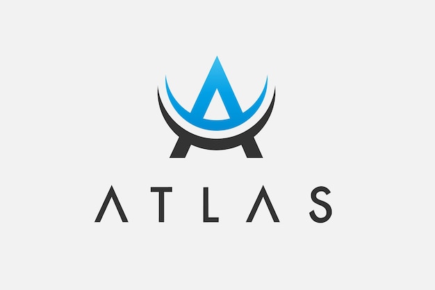 Sleek and Powerful Atlas Symbol with Striking Blue Accents | Jiffy Designs