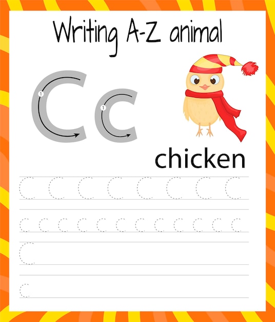 Adorable Chicken Illustration for Alphabet Learning | Jiffy Designs