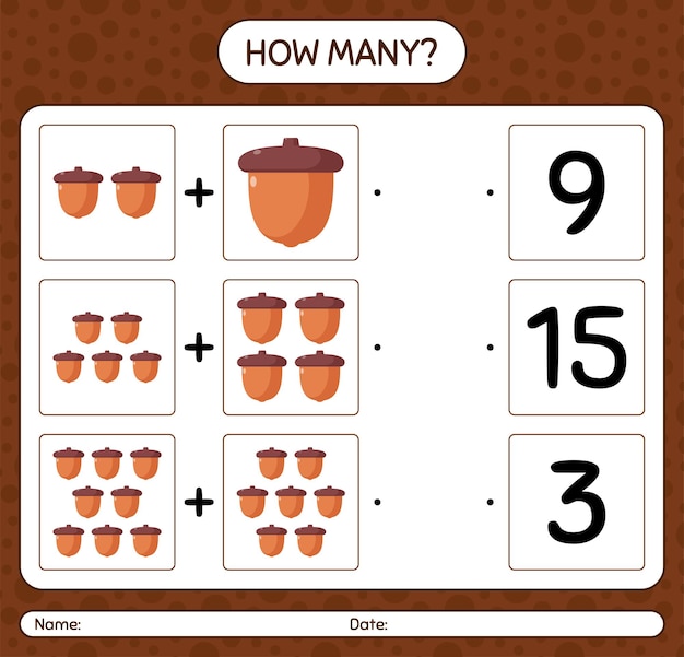 Counting Acorns in a Fun Math Activity | Jiffy Designs