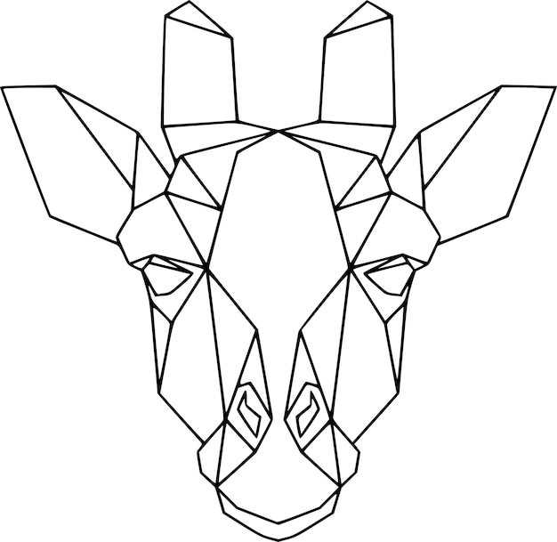 Geometric Giraffe Head with Striking Angular Patterns | Jiffy Designs