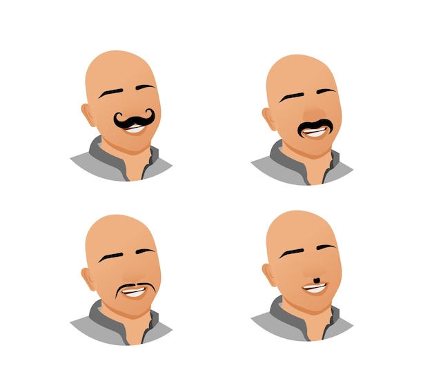 Expressive Bald Man Portraits with Distinctive Facial Expressions ...
