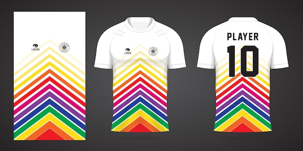 Vibrant Rainbow Stripes Adorn Soccer Jersey Design | Jiffy Designs