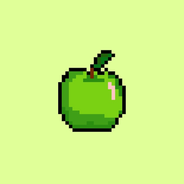 Vibrant Pixel Art Apple Shines Brightly | Jiffy Designs