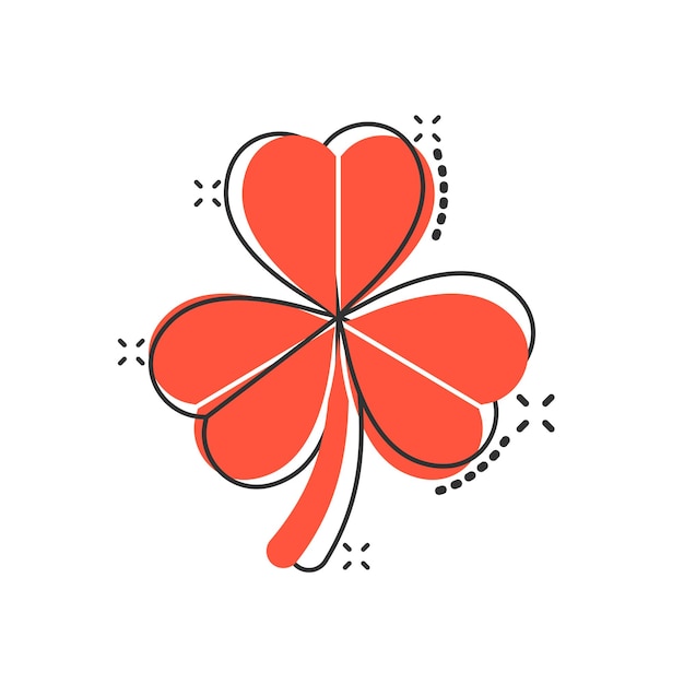 Stylized Red Heart Clover Illustration with Dotted Accents | Jiffy Designs