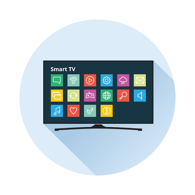 Vibrant Smart TV Display with Diverse App Icons | Jiffy Designs