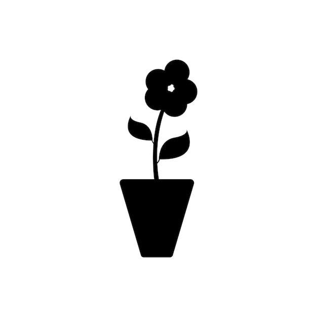 Charming Floral Icon in Sleek Silhouette | Jiffy Designs