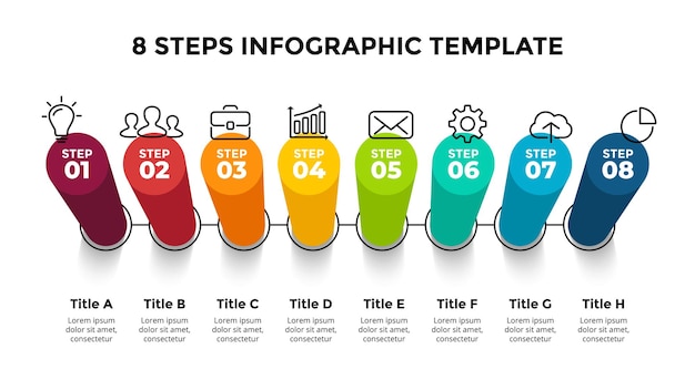 Vibrant Infographic with 8 Distinct Steps and Descriptive Titles ...