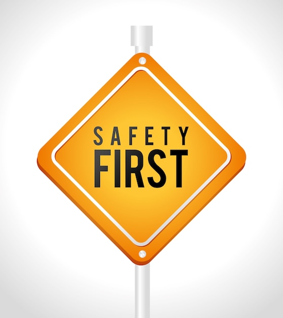Vibrant 'Safety First' Traffic Sign Illustration | Jiffy Designs