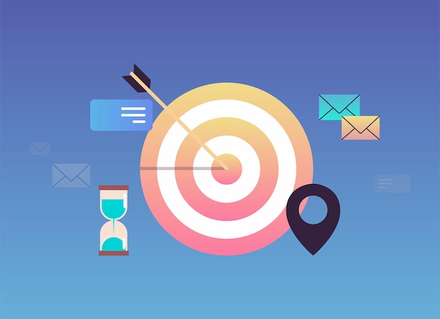 Bullseye Target with Communication Icons for Marketing | Jiffy Designs