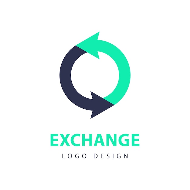 Vibrant Circular Exchange Logo with Overlapping Arrows | Jiffy Designs