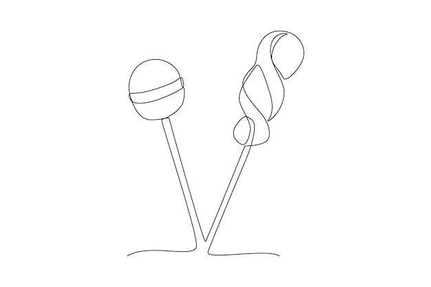 Whimsical Lollipop Shapes in Minimalist Line Art Style | Jiffy Designs