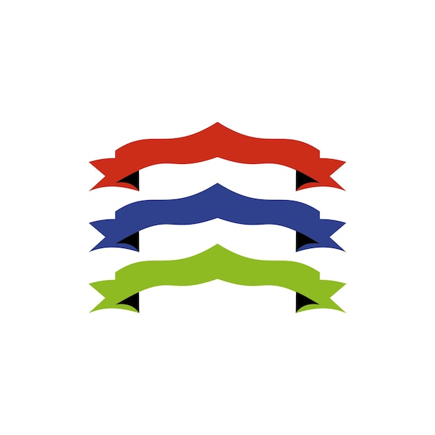 Vibrant Overlapping Ribbon Shapes in Primary Colors | Jiffy Designs